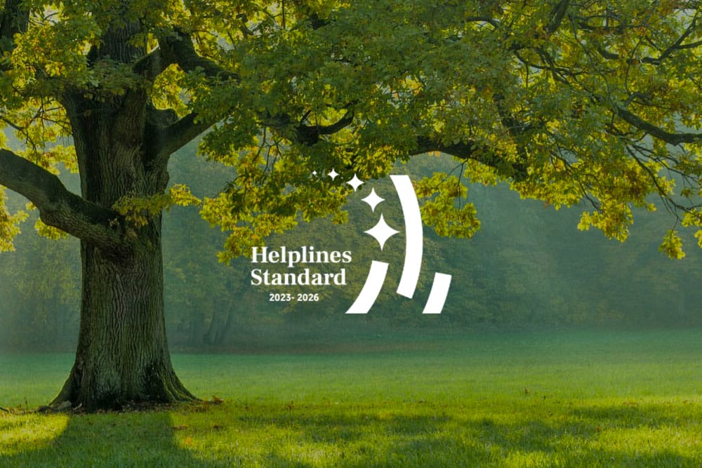 Achieved The Helplines Standard Certification | Elm Foundation